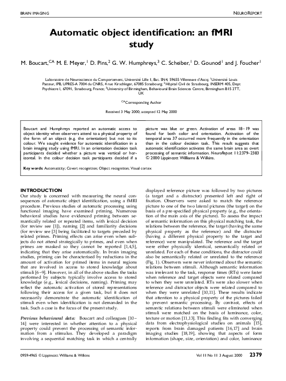 (PDF) Automatic object identification (PDF) Automatic object identification