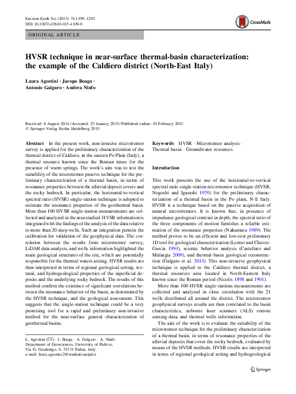 (PDF) HVSR technique in near-surface thermal-basin characterization: the example of the Caldiero ...