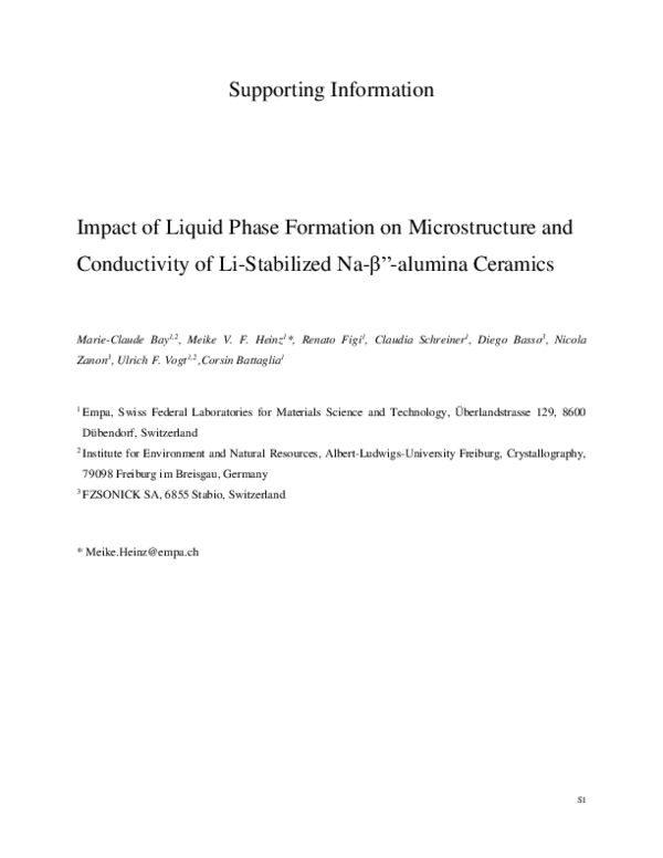 (PDF) Impact of Liquid Phase Formation on Microstructure and Conductivity of Li-Stabilized Na-β ...