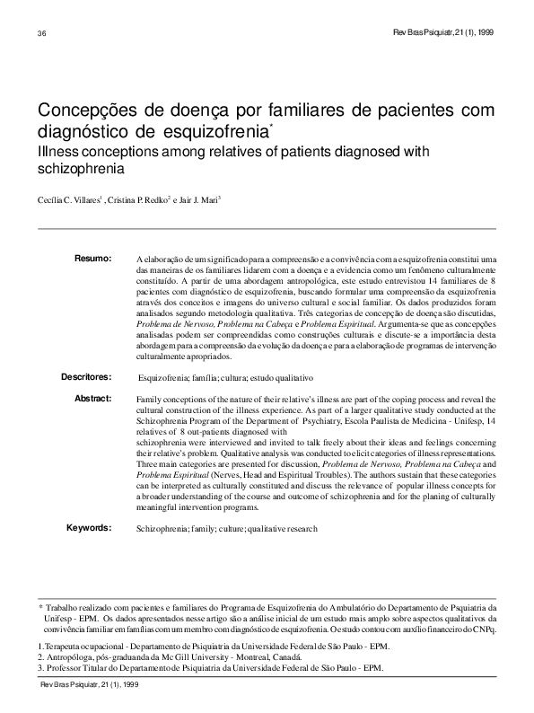 (PDF) Concep es de doen a por familiares de pacientes com diagn stico ...