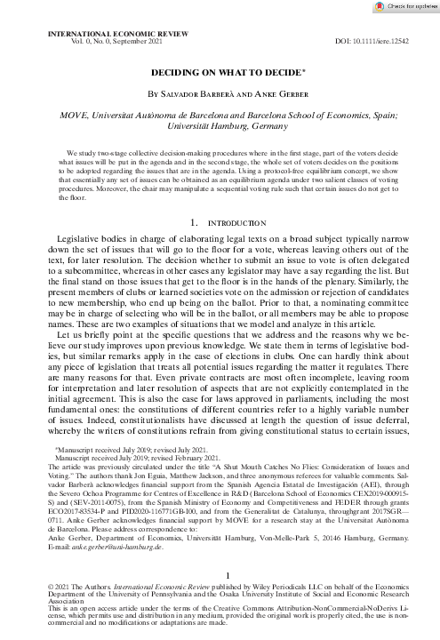 (PDF) DECIDING ON WHAT TO DECIDE