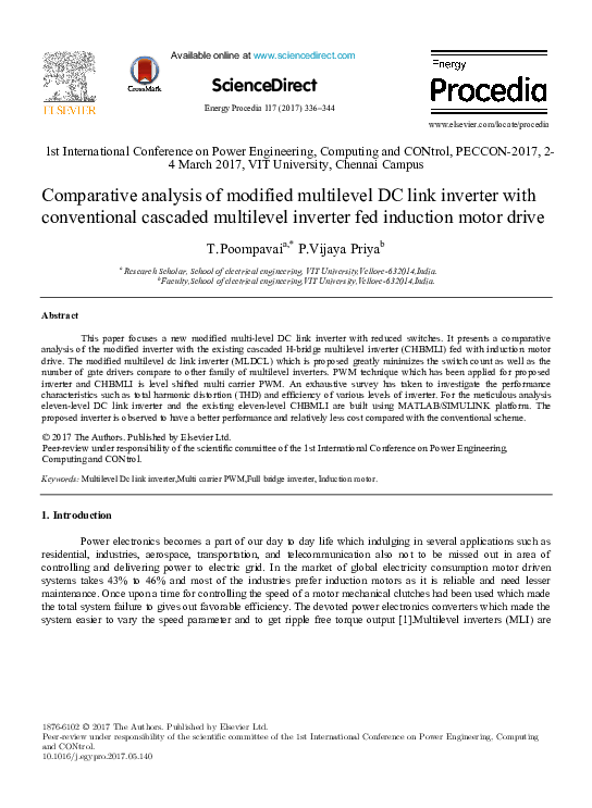 (PDF) Comparative analysis of modified multilevel DC link inverter with conventional cascaded ...