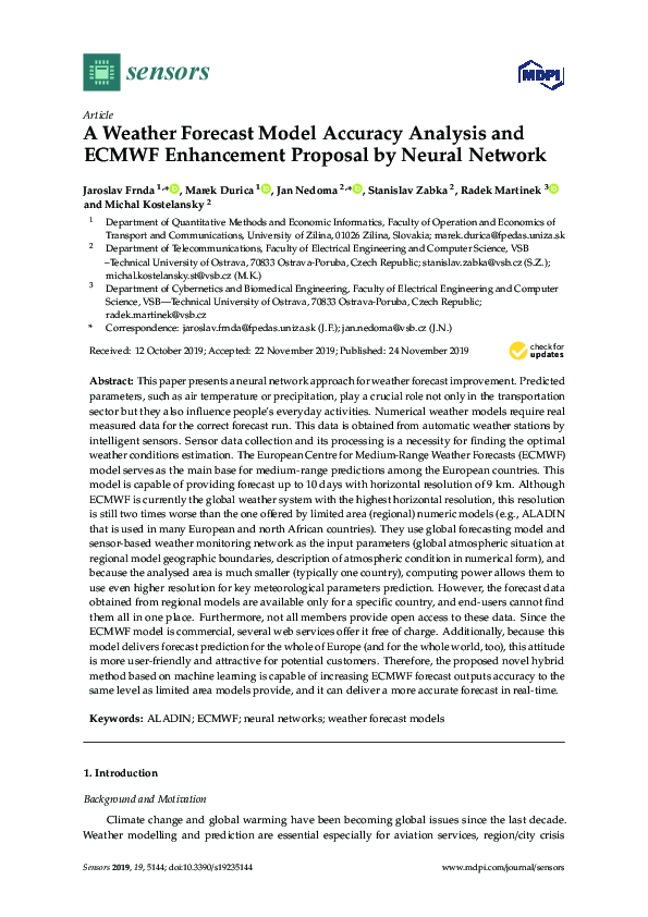 Pdf A Weather Forecast Model Accuracy Analysis And Ecmwf Enhancement