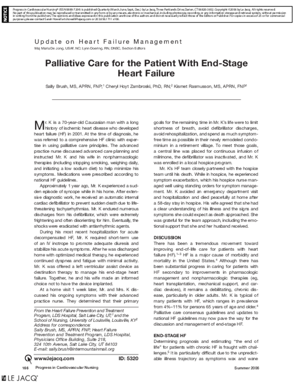 (PDF) Palliative Care for the Patient With End-Stage Heart Failure