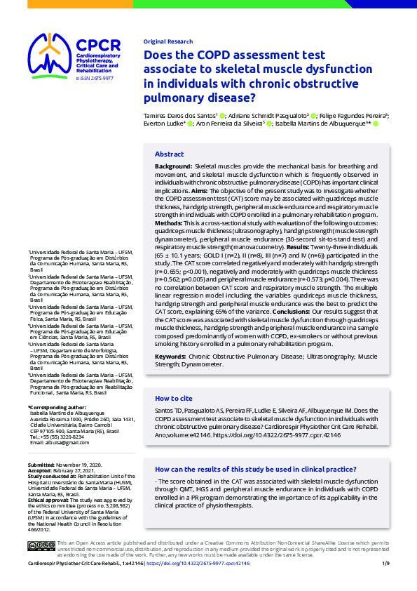 (PDF) Does the COPD assessment test associate to skeletal muscle ...