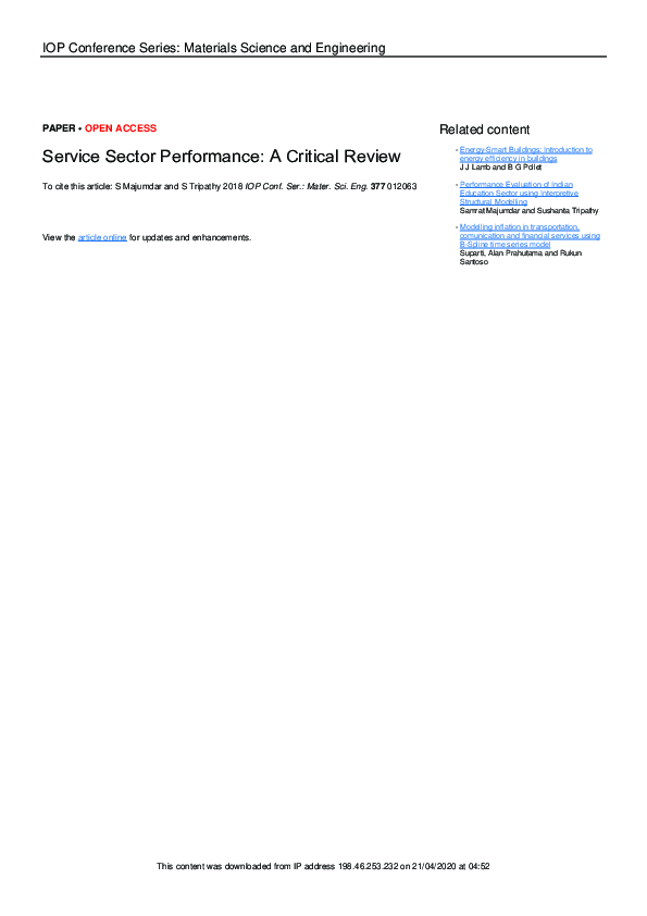 (PDF) Service Sector Performance: A Critical Review