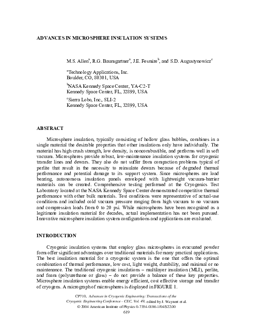 (PDF) ADVANCES IN MICROSPHERE INSULATION SYSTEMS