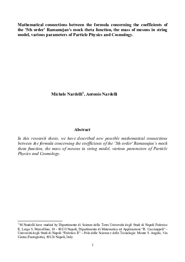 (PDF) Mathematical Connections Between the Formula Concerning the ...