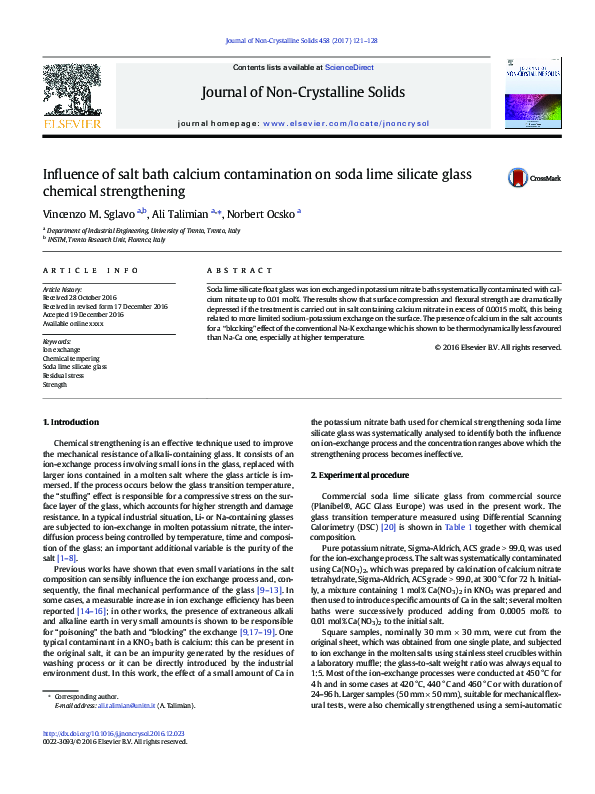 (PDF) Influence of salt bath calcium contamination on soda lime ...