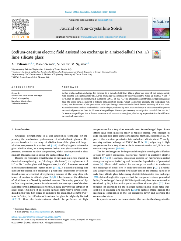 (PDF) Sodium-caesium electric field assisted ion exchange in a mixed ...