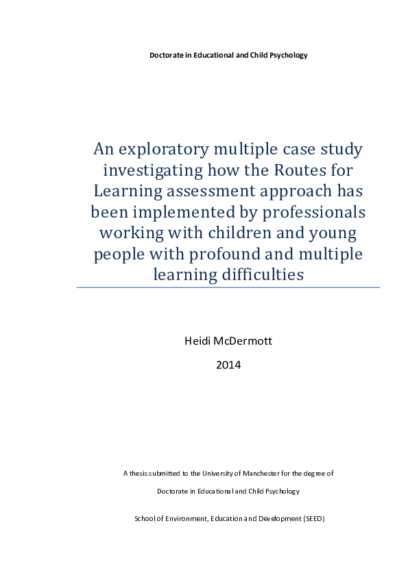 (PDF) An exploratory multiple case study investigating how the Routes ...