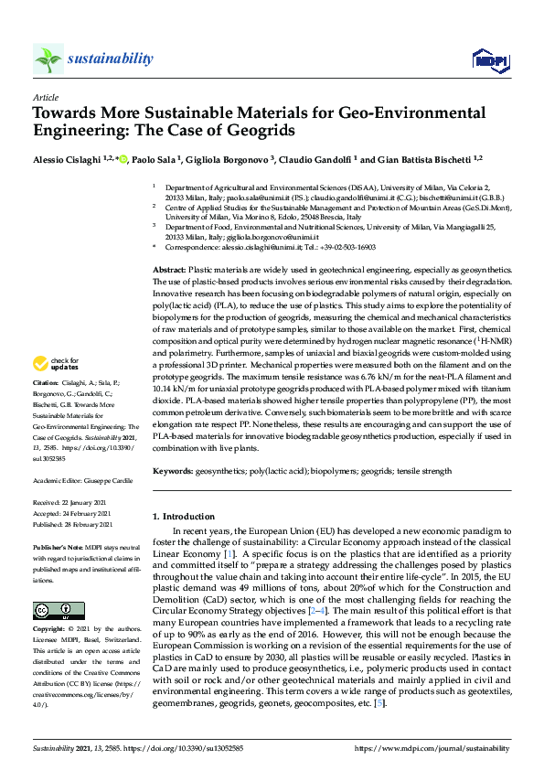 (PDF) Towards More Sustainable Materials for Geo-Environmental ...
