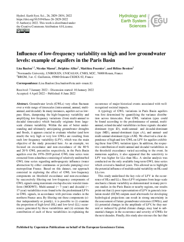 (PDF) Influence of low-frequency variability on high and low ...