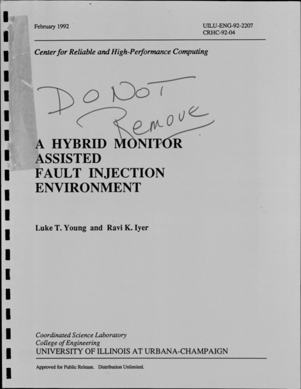 Pdf A Hybrid Monitor Assisted Fault Injection Environment