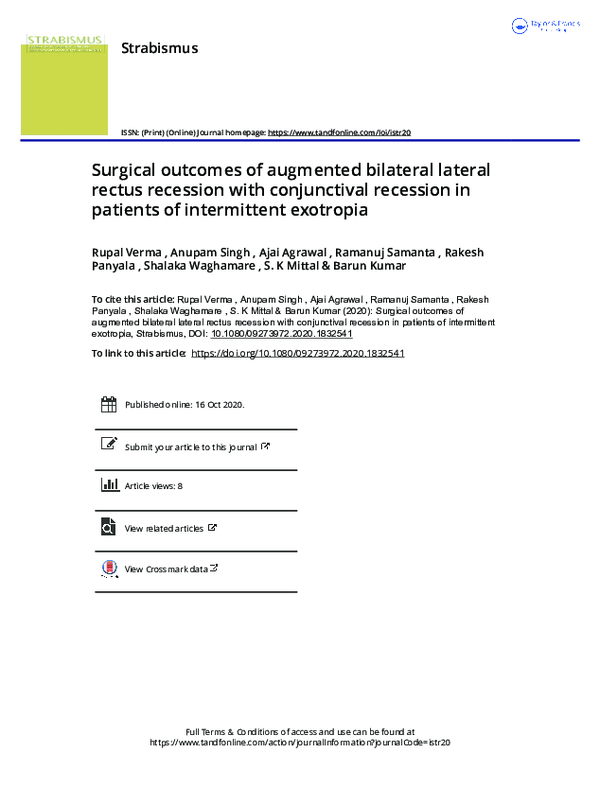 (PDF) Surgical outcomes of augmented bilateral lateral rectus recession ...