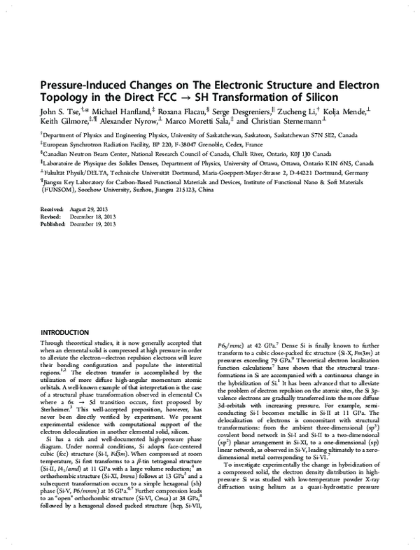 (PDF) Pressure-Induced Changes on The Electronic Structure and Electron Topology in the Direct ...