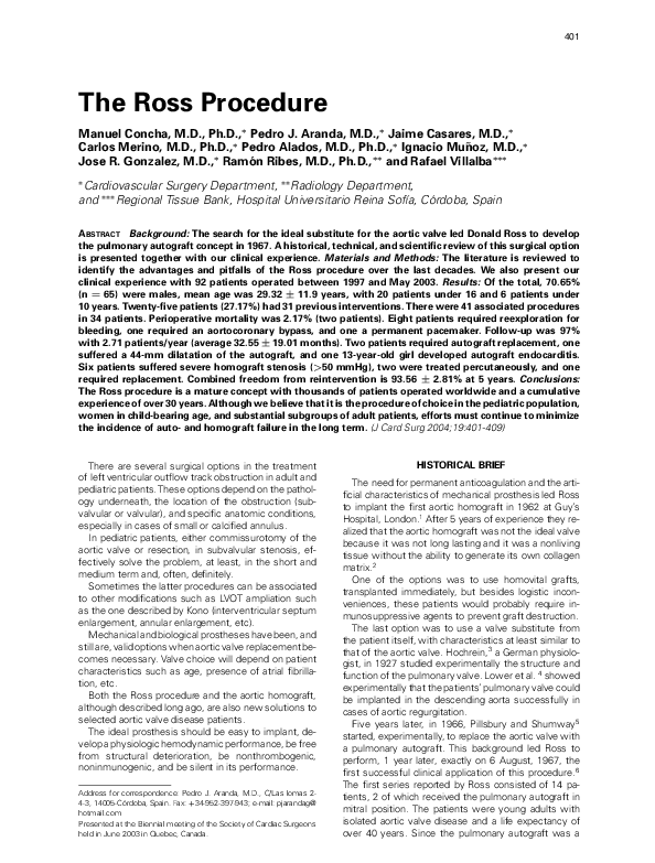 (PDF) The Ross Procedure