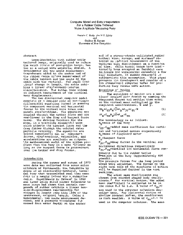 (PDF) Computer model and data interpretation for a rubber cable ...