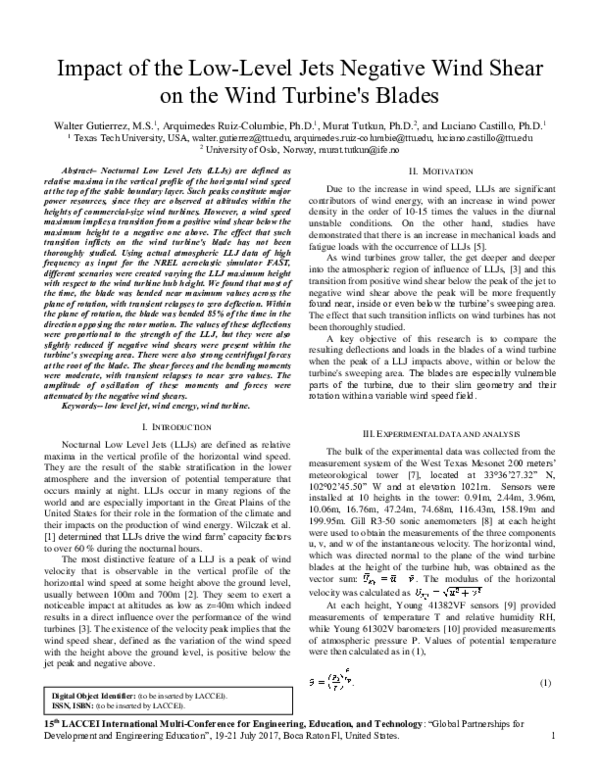 (PDF) Impact of the Low-Level Jets Negative Wind Shear on the Wind ...