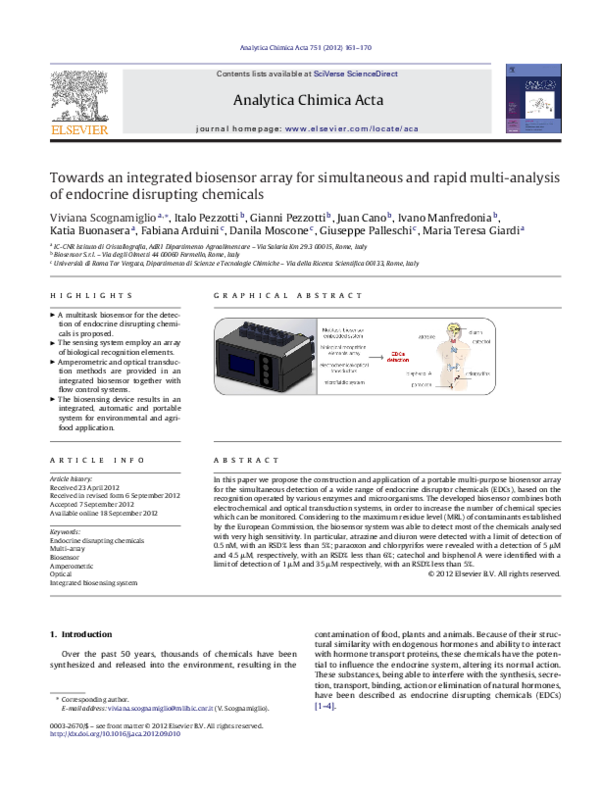 Pdf Towards An Integrated Biosensor Array For Simultaneous And Rapid