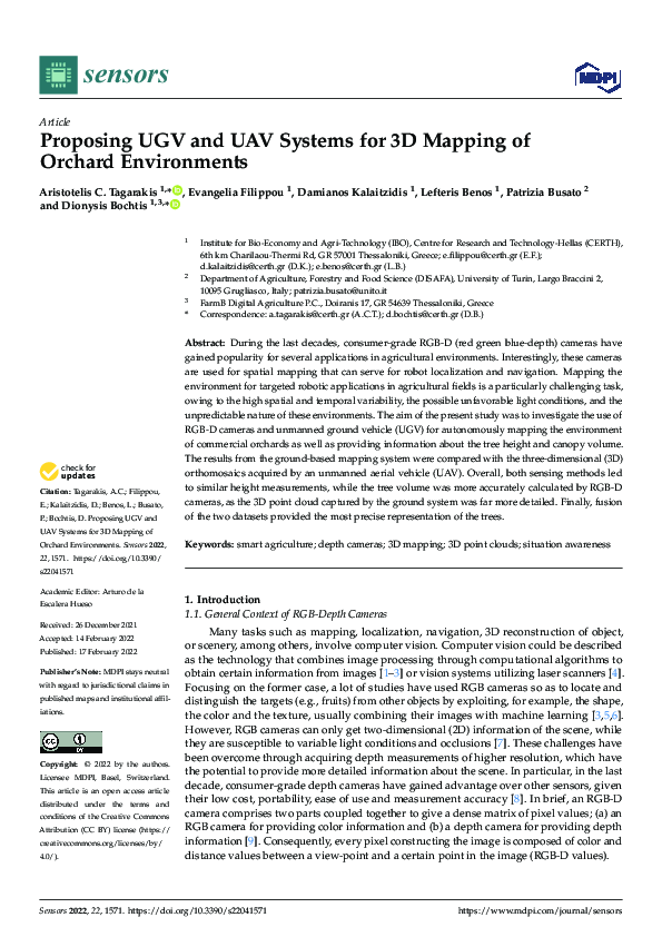 (PDF) UGV and UAV Systems for 3D Orchard Mapping