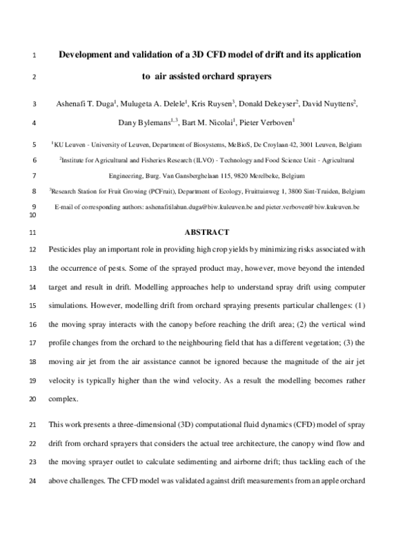 (PDF) Development and validation of a 3D CFD model of drift and its application to air-assisted ...