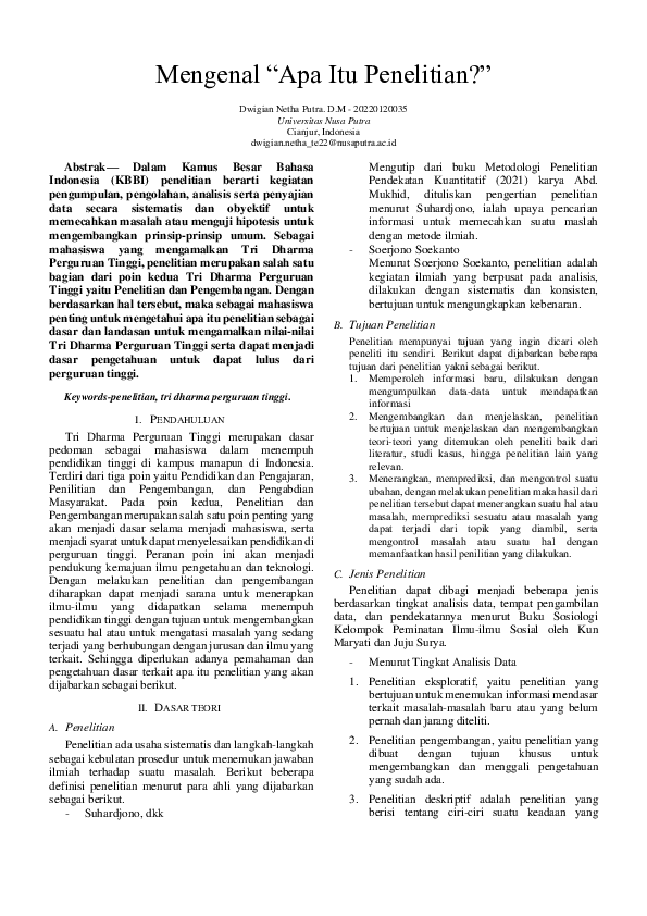 (PDF) Mengenal (PDF) Mengenal
