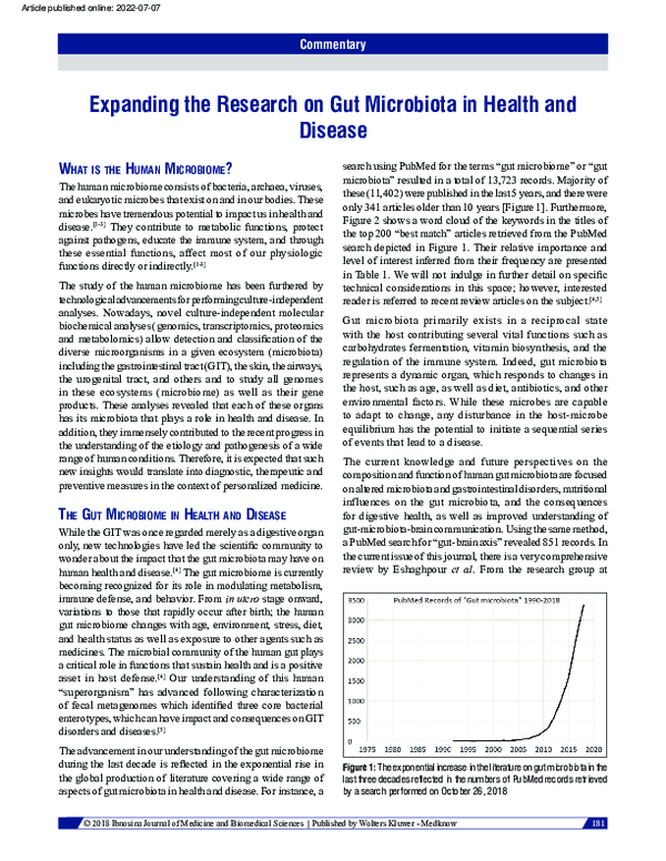 (PDF) Expanding the research on gut microbiota in health and disease