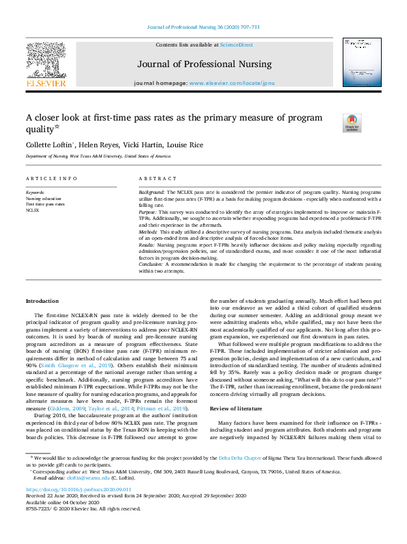 (PDF) A closer look at first-time pass rates as the primary measure of ...