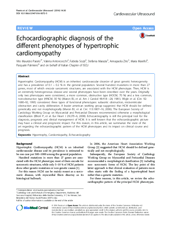 (PDF) Echocardiographic diagnosis of the different phenotypes of ...