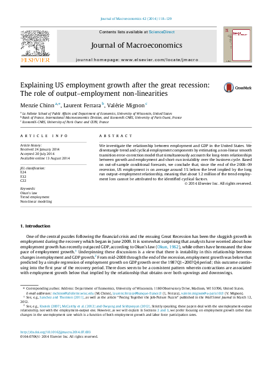 (PDF) Explaining US employment growth after the great recession: The ...