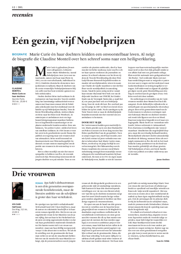 (PDF) Claudine Monteil, Marie Curie en haar dochters | Jonas Roelens ...