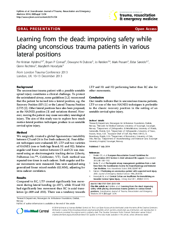 (PDF) Learning from the dead: improving safety while placing ...