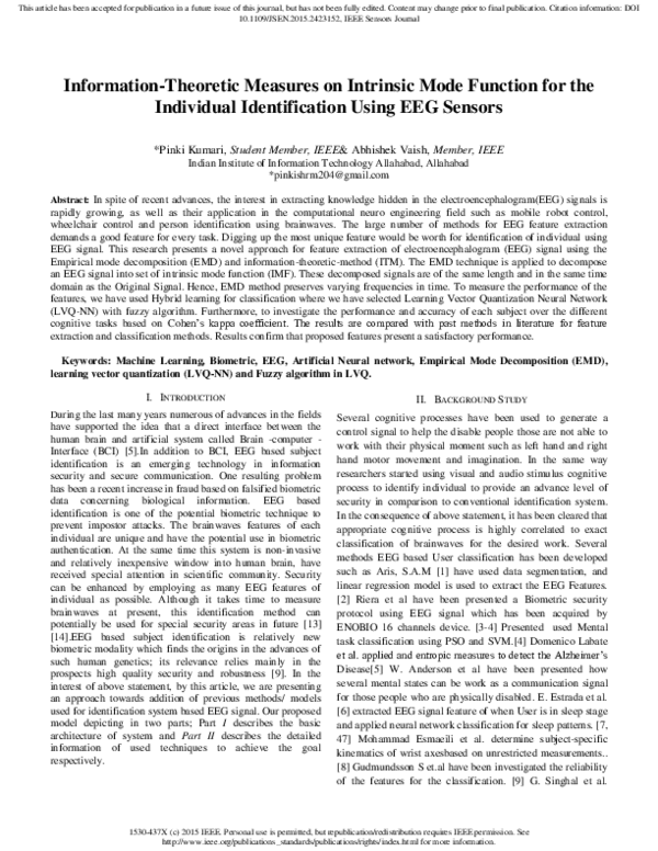 (PDF) Information-Theoretic Measures on Intrinsic Mode Function for the Individual ...