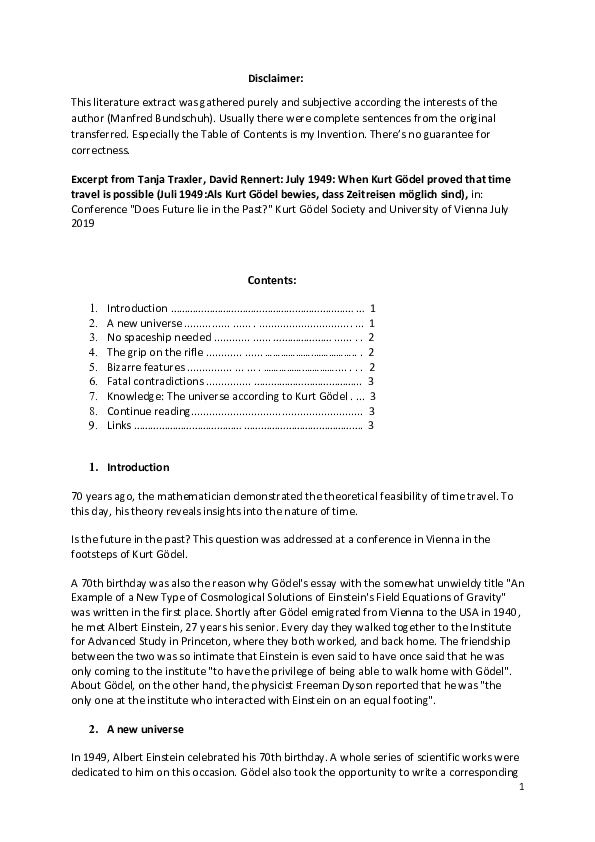 (PDF) Excerpt from Tanja Traxler, David Rennert: July 1949: When Kurt ...