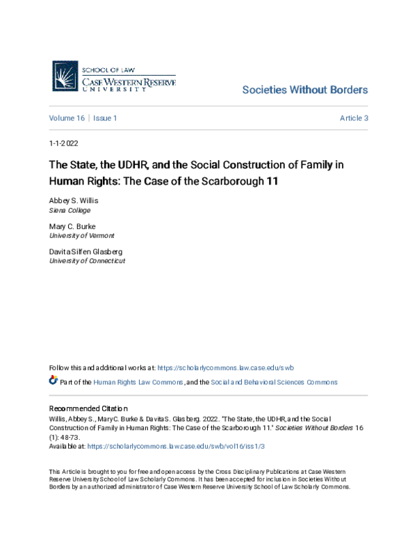 (PDF) The State, the UDHR, and the Social Construction of Family in ...