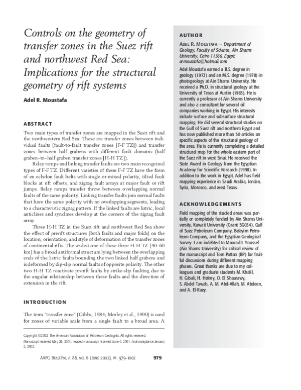 (PDF) Controls on the geometry of transfer zones in the Suez rift and ...