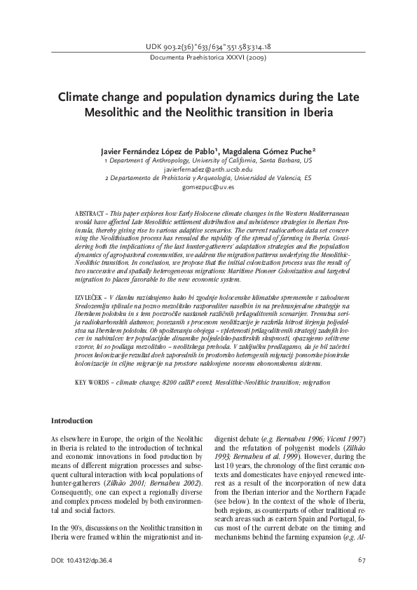 (PDF) Climate change and population dynamics during the late Mesolithic ...