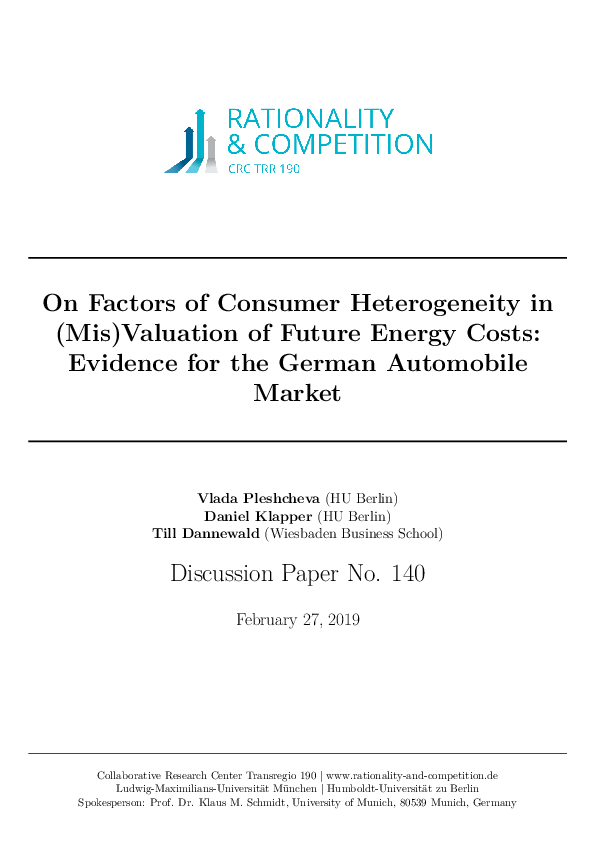 (PDF) On Factors of Consumer Heterogeneity in (Mis)Valuation of Future ...