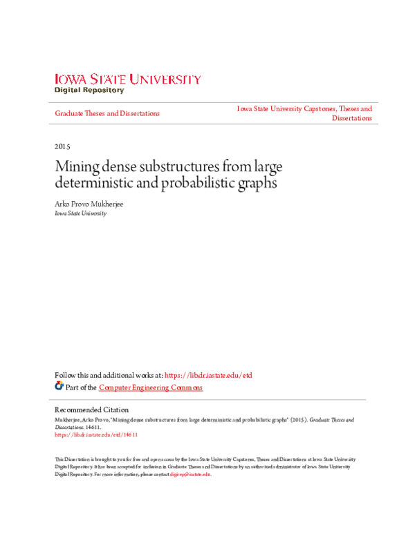 Pdf Mining Dense Substructures From Large Deterministic And