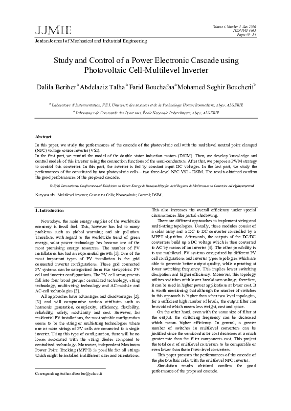 (PDF) Study and Control of a Power Electronic Cascade Using ...