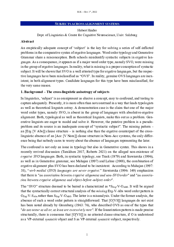 (PDF) SUBJECTS ACROSS ALIGNMENT SYSTEMS