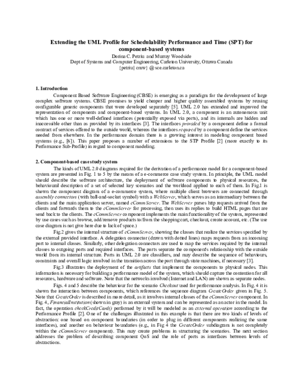 (PDF) Extending the UML Profile for Schedulability Performance and Time (SPT) for component ...
