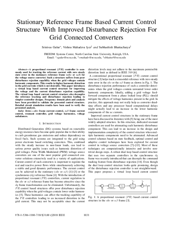 (PDF) Stationary reference frame based current control structure with improved disturbance ...