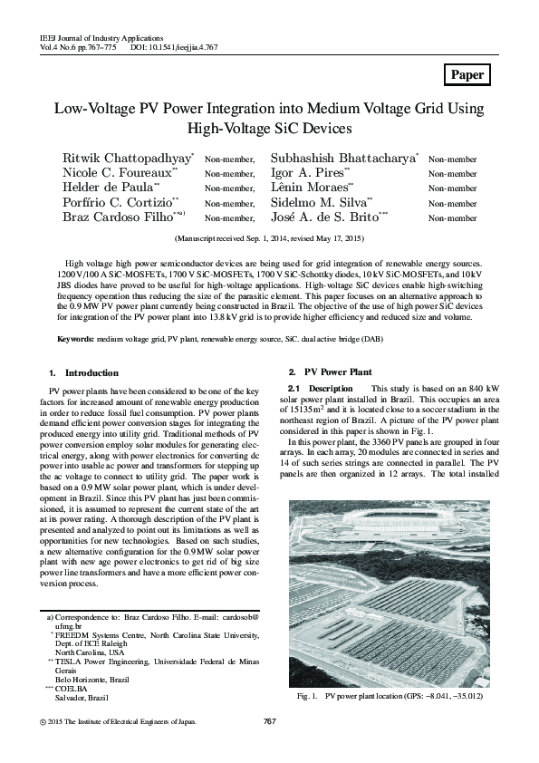 (PDF) Low voltage PV power integration into medium voltage grid using ...