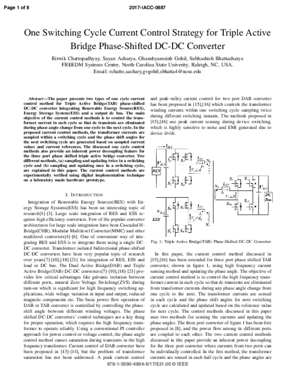 (PDF) One switching cycle current control strategy for triple active ...