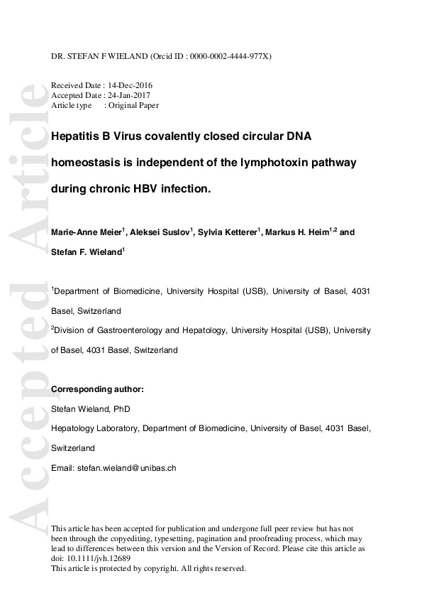 (PDF) Hepatitis B virus covalently closed circular DNA in sera of ...