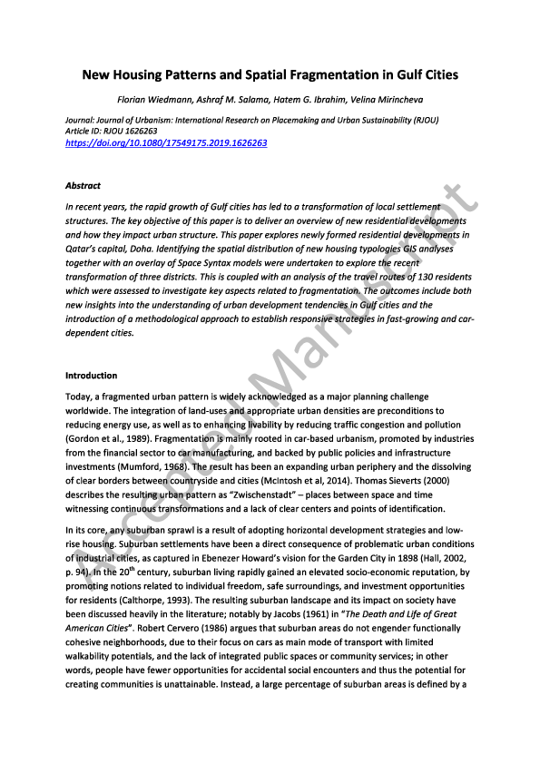 (PDF) New housing patterns and spatial fragmentation in Gulf cities