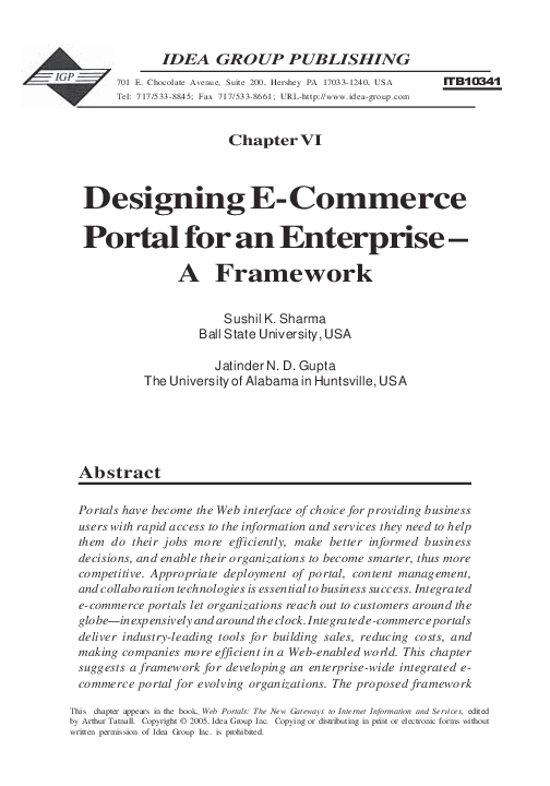 (PDF) Designing E-Commerce Portal for an Enterprise- A Framework