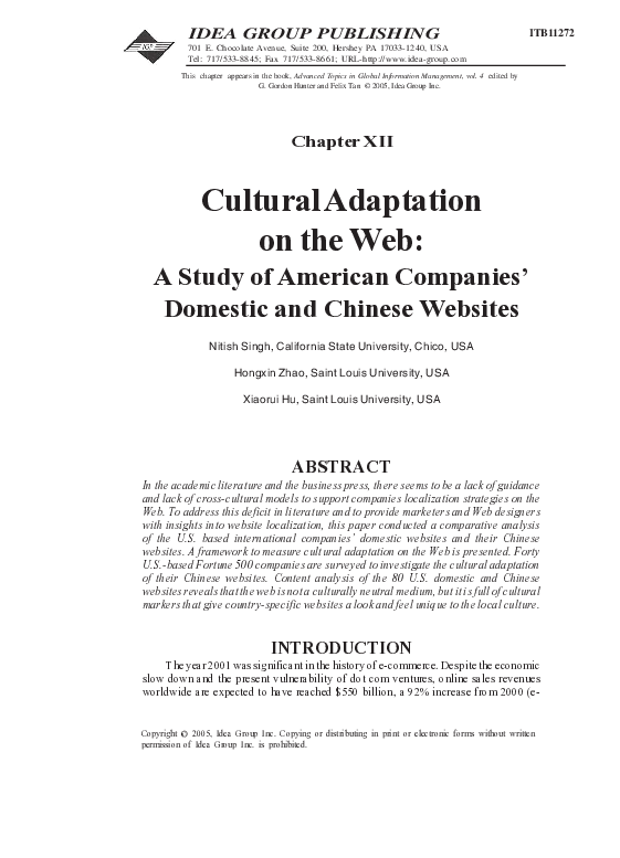 (PDF) Cultural Adaptation on the Web